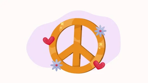 peace and love symbol animation | Stock Video | Pond5