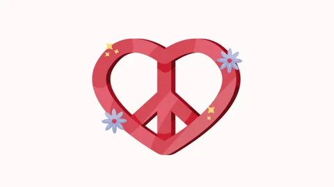 peace and love symbol animation | Stock Video | Pond5
