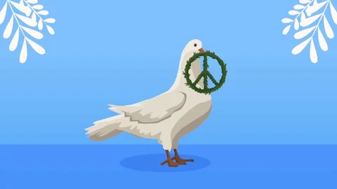 peace day animation with dove and symbol | Stock Video | Pond5