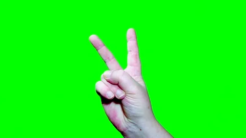 Peace Hand Gesture On Green Screen Backg... | Stock Video | Pond5