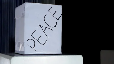 Peace Labeled Box | Stock Video | Pond5