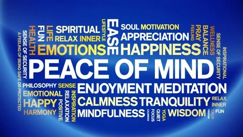 Peace of Mind animated word cloud,animat... | Stock Video | Pond5