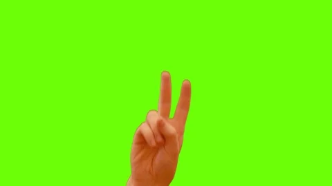 peace sign on a green screen | Stock Video | Pond5
