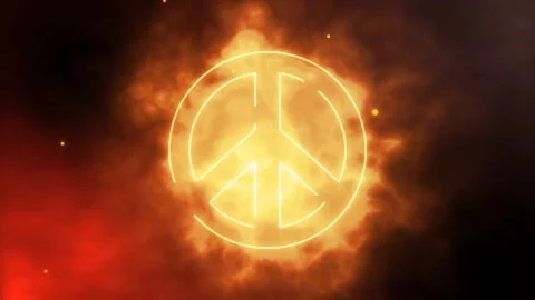 peace symbol with fire effect green scre... | Stock Video | Pond5