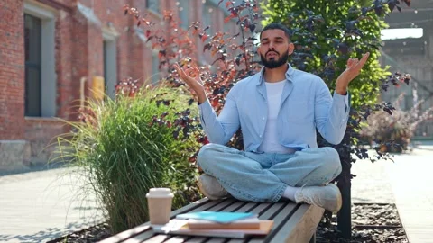 Peaceful man of indian ethnicity perform... | Stock Video | Pond5