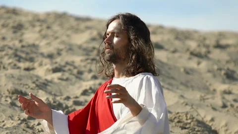 Peaceful monk wearing white robe and sas... | Stock Video | Pond5