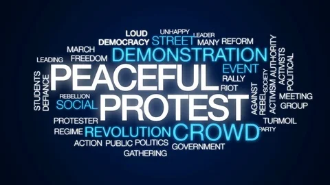 Peaceful protest animated word cloud, te... | Stock Video | Pond5