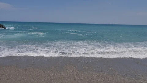 Peaceful sea on the beach of Taormina Si... | Stock Video | Pond5