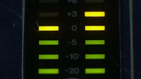 Peak level meters of an analog mixer con... | Stock Video | Pond5