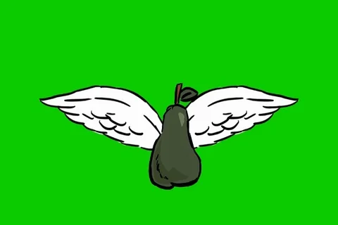 Pear - animation - wings - green screen ... | Stock Video | Pond5