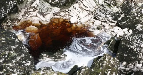 Peat stained water in a limestone spring... | Stock Video | Pond5