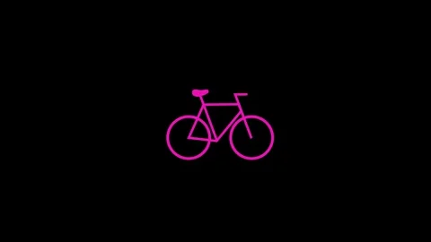 Pedal cycle shape icon pink color animat... | Stock Video | Pond5