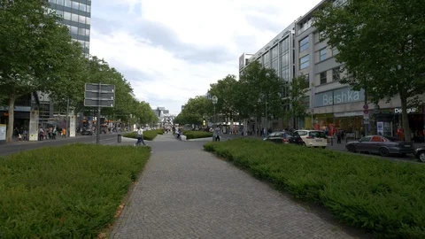 A pedestrian alley on a city street | Stock Video | Pond5