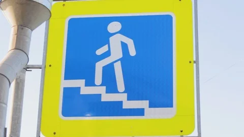 pedestrian bridge sign overpass backgro... | Stock Video | Pond5