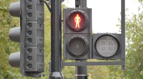 Pedestrian Countdown Sign Shows Time Lef... | Stock Video | Pond5
