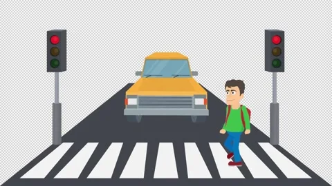 Pedestrian crossing. Animation of a pede... | Stock Video | Pond5