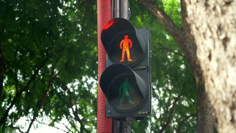 Pedestrian crossing traffic lights, red ... | Stock Video | Pond5