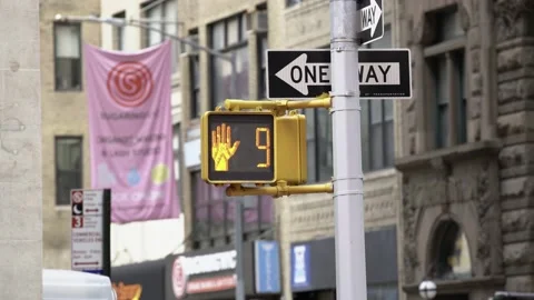 Pedestrian traffic light countdown from ... | Stock Video | Pond5