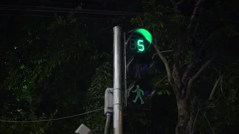 Pedestrian Traffic Signal Green Light Wi... | Stock Video | Pond5
