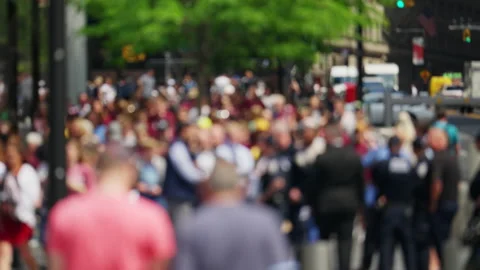 Pedestrians In Busy Street In New York C... | Stock Video | Pond5