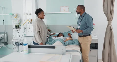 Pediatrician, high five and parent with ... | Stock Video | Pond5