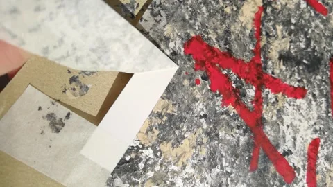 Peeling tape reveals urban graffiti art ... | Stock Video | Pond5