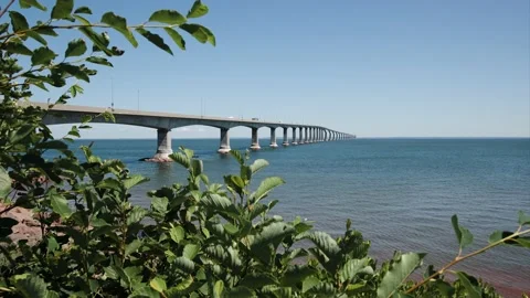 PEI Bridge, PEI, Canada, View from shore... | Stock Video | Pond5