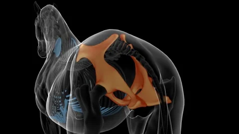 Pelvis bone horse skeleton anatomy for m... | Stock Video | Pond5