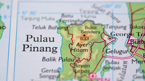 Penang, Malaysia highlighted on a world... | Stock Video | Pond5