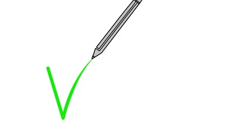Pencil drawing tick, checkmark. Fulfilme... | Stock Video | Pond5