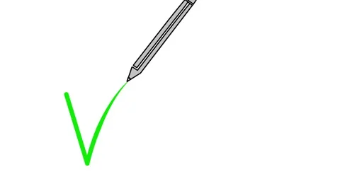 Pencil drawing tick, checkmark. Fulfilme... | Stock Video | Pond5
