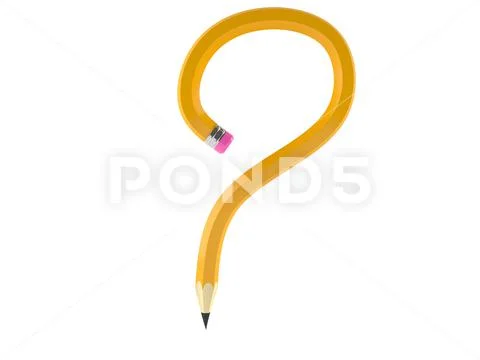 Pencil in question mark shape ~ Clip Art #130209119