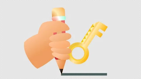 Pencil Write Security Key Cartoon Animat... | Stock Video | Pond5
