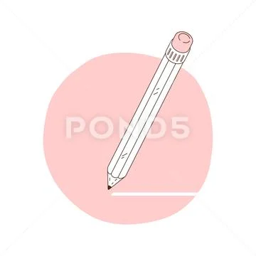 The pencil writing note. Mark done. Vector illustration isolated on a ...