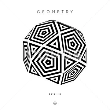 Pentagon logo with triangle op art. Striped figure pentagon lines EPS ...