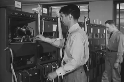 Pentagon worker using Teletype in Pentag... | Stock Video | Pond5