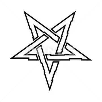 Pentagram. Inverted star. Vector illustration isolated on white ...