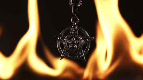 Pentagram Symbol and Fire Flames 4 | Stock Video | Pond5