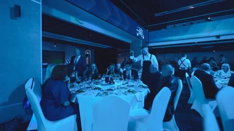 People in the banquet hall, guests of th... | Stock Video | Pond5