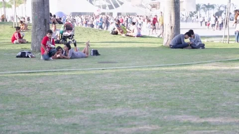People chilling in front of Museu do Ama... | Stock Video | Pond5