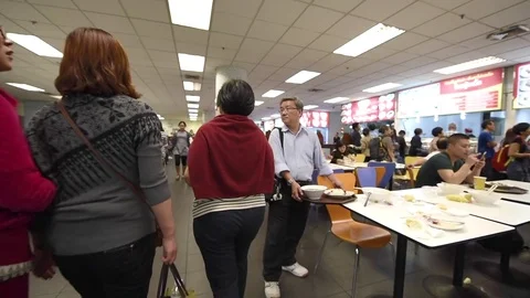 people choose food at the food court in ... | Stock Video | Pond5