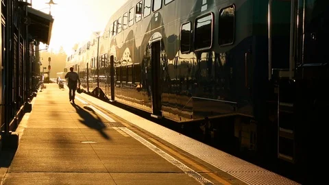 People Running To Catch A Train Stock Footage ~ Royalty Free Stock ...