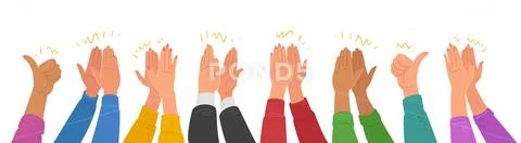 People crowd applause. Hands clapping. Business teamwork cheering. Ovation: Royalty Free #171835330