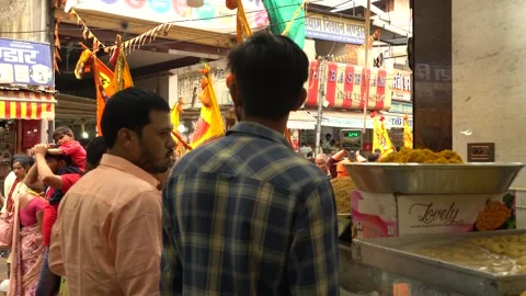 People crowd near khatu shyam temple raj... | Stock Video | Pond5