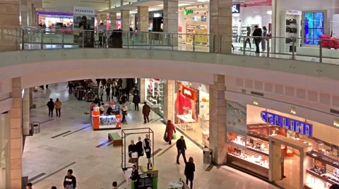 People Crowd Rush In Shopping Luxury Mal... | Stock Video | Pond5