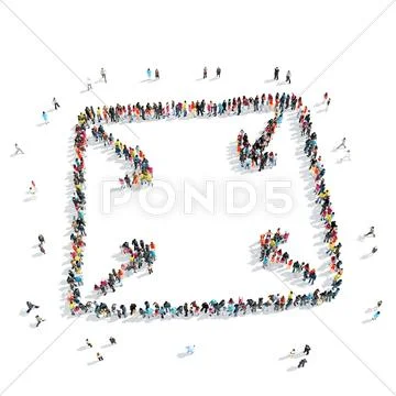 People crowd shape cartoon Stock Illustration ~ #54943836