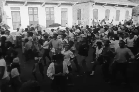 People dance to the tunes of band during... | Stock Video | Pond5