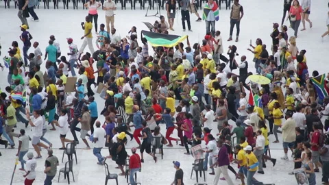people dancing & flag waving, moving for... | Stock Video | Pond5