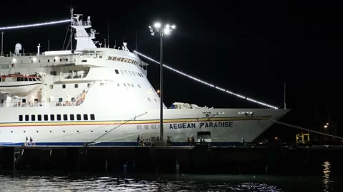 People embark Aegean Paradise cruise shi... | Stock Video | Pond5
