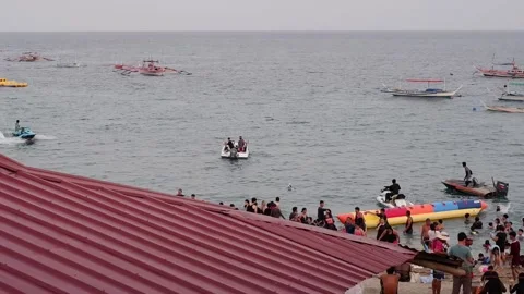 People enjoy inflatable boat riding in t... | Stock Video | Pond5